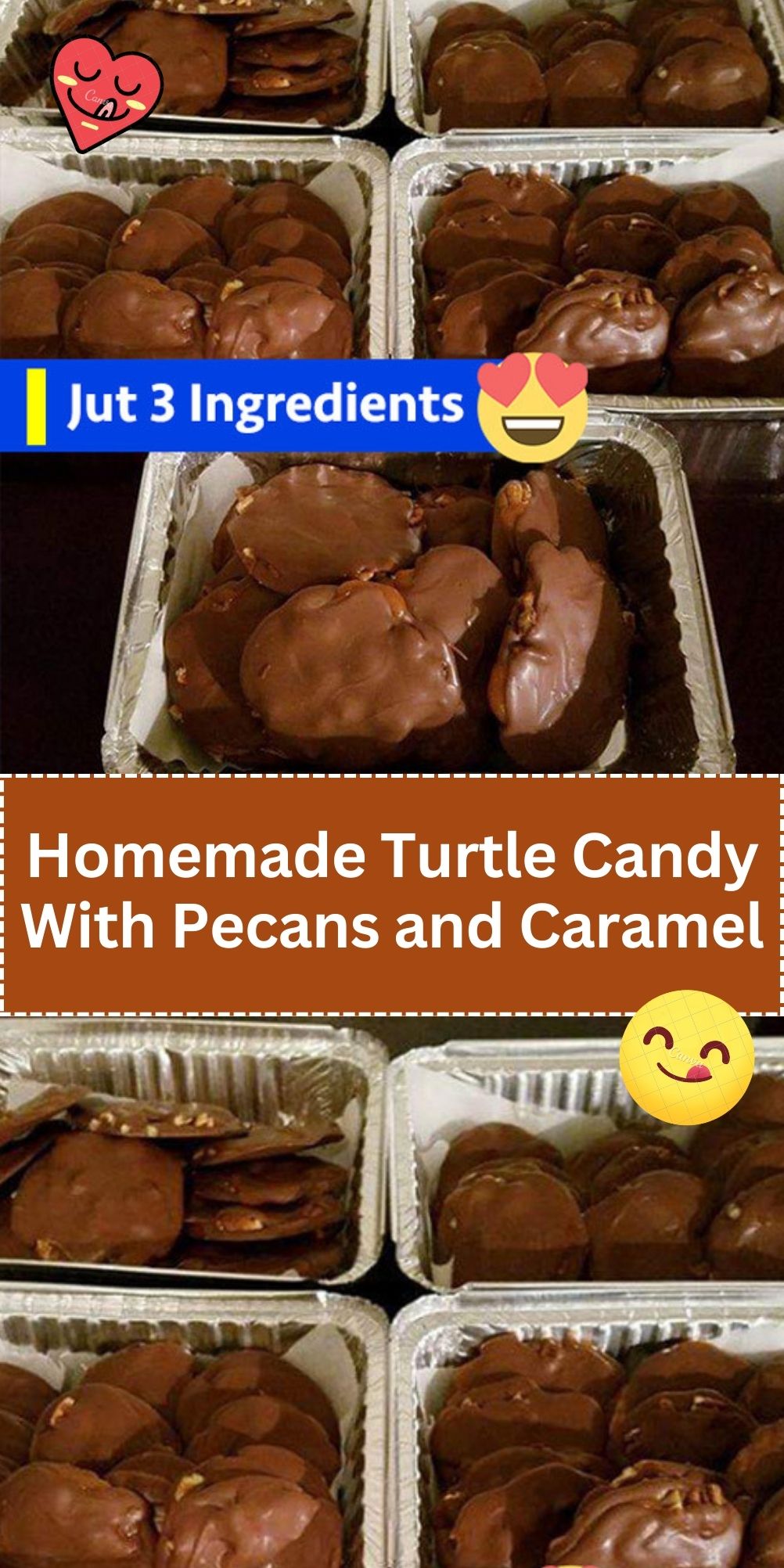 Homemade Turtle Candy With Pecans and Caramel